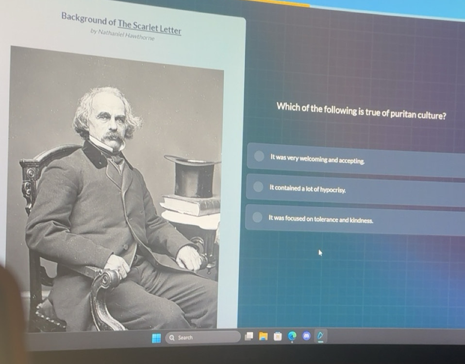 Gelöst:Background of The Scarlet Letter by Nathaniel Hawthorn Which of ...