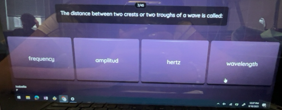 Résolu :7/45 The distance between two crests or two troughs of a wave ...