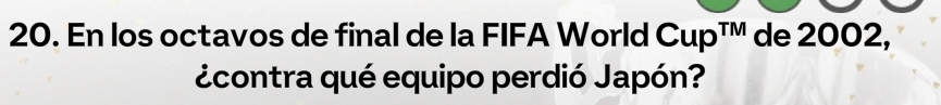 Resuelto:En los octavos de final de la FIFA World Cup^(TM) de 2002 ...