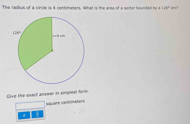 Solved: The radius of a circle is 4 centimeters. What is the area of a ...