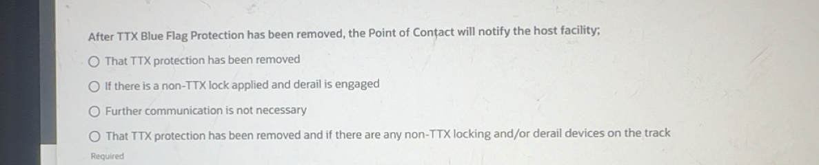 Solved: After TTX Blue Flag Protection has been removed, the Point of ...