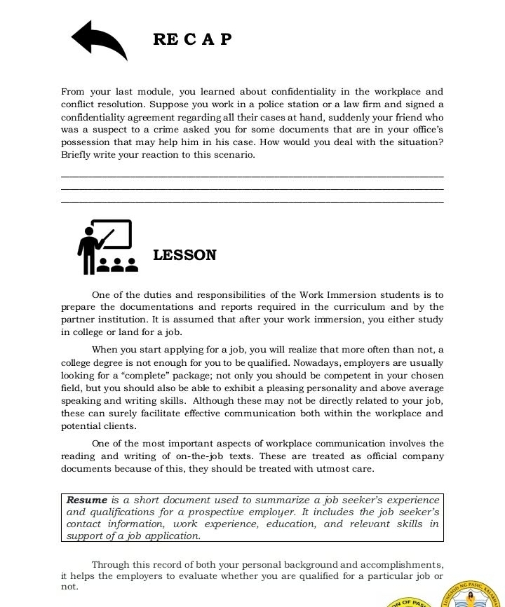 Solved: RE C A P From your last module, you learned about ...