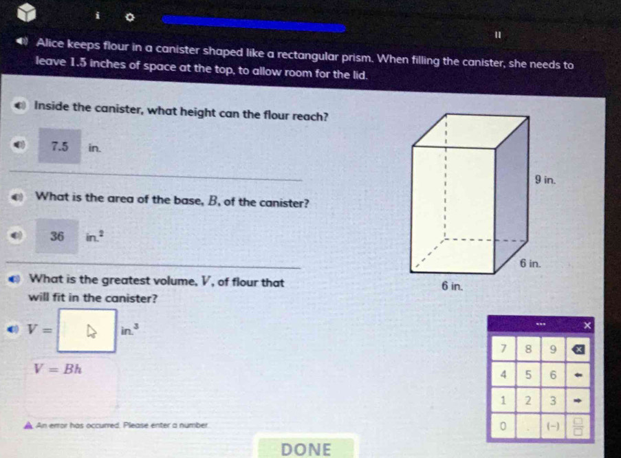 Solved: a 4 Alice keeps flour in a canister shaped like a rectangular ...
