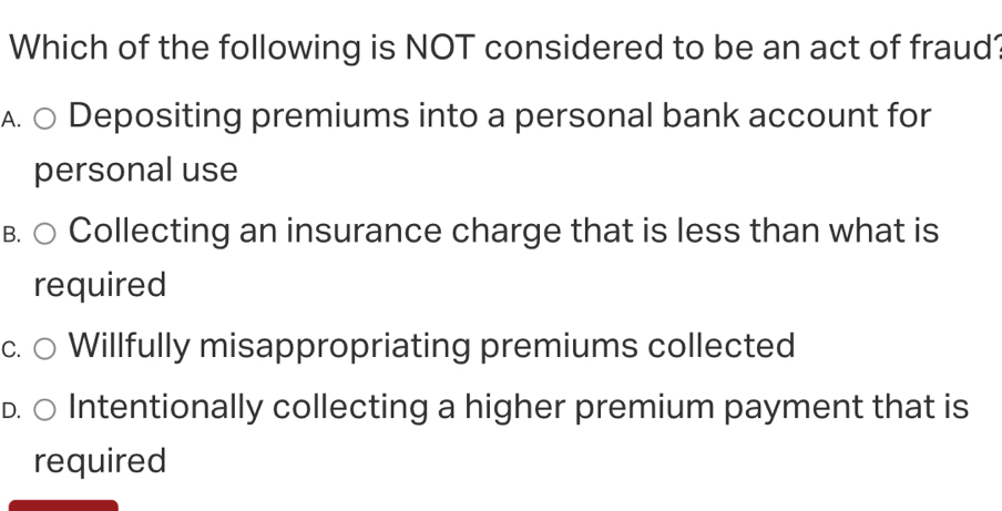 Solved: Which of the following is NOT considered to be an act of fraud ...