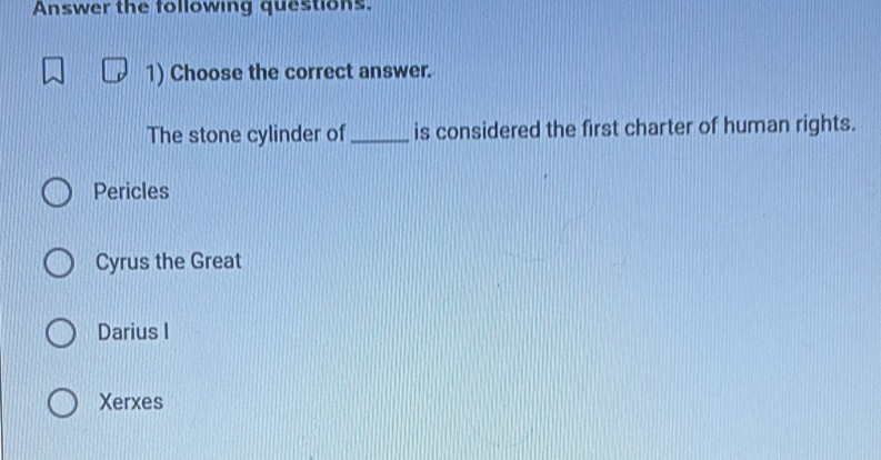 Solved: Answer the following questions. 1) Choose the correct answer ...