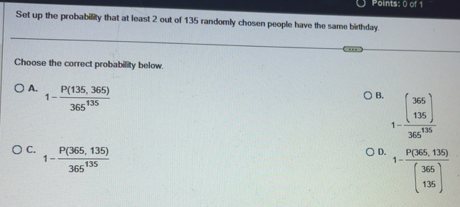 Solved: Set up the probability that at least 2 out of 135 randomly ...
