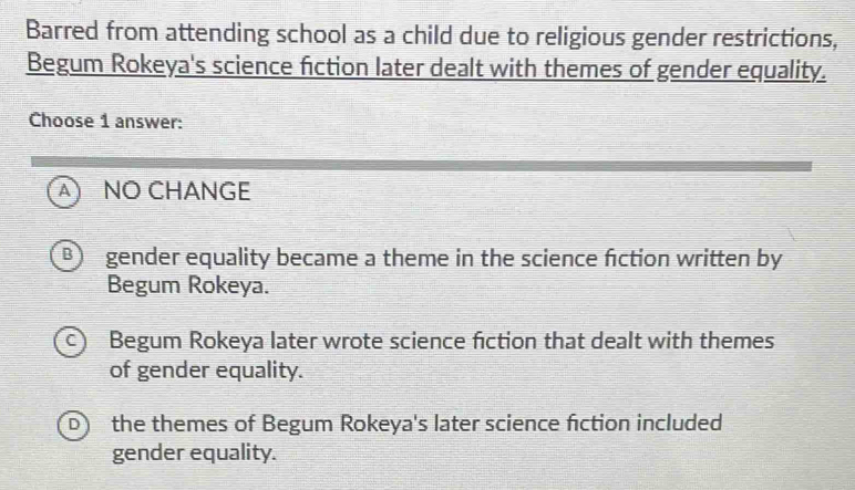 Solved: Barred from attending school as a child due to religious gender ...