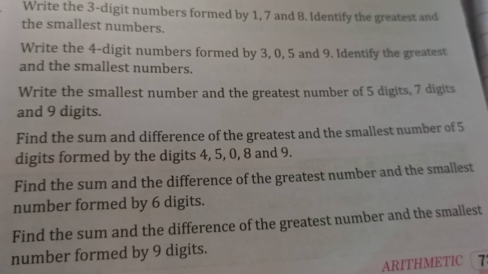 Solved: Write the 3 -digit numbers formed by 1, 7 and 8. Identify the ...