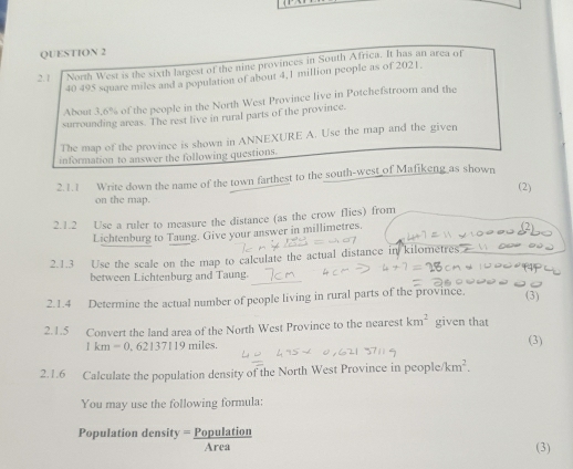 Solved: 2.1 North West is the sixth largest of the nine provinces in ...