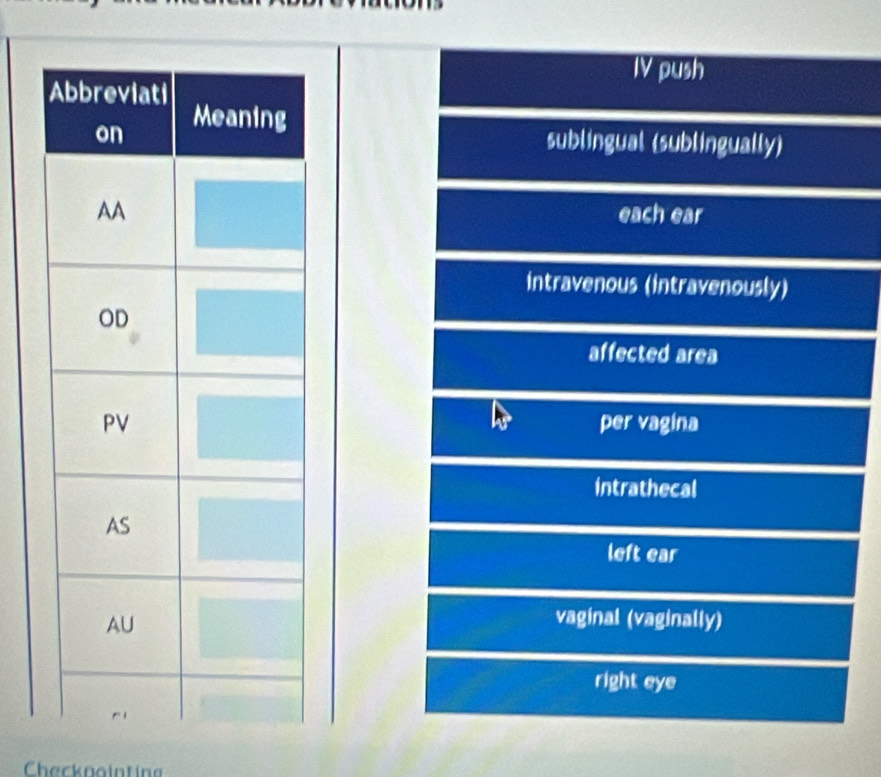 Solved: IVpush sublingual (sublingually) each ear intravenous ...