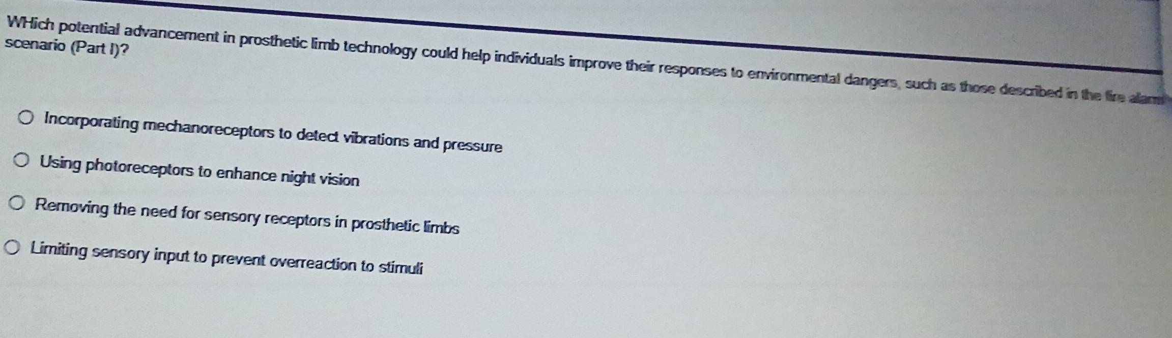 Solved: scenario (Part I)? WHich potential advancement in prosthetic ...