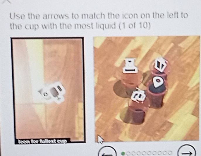 Résolu :Use the arrows to match the icon on the left to the cup with ...
