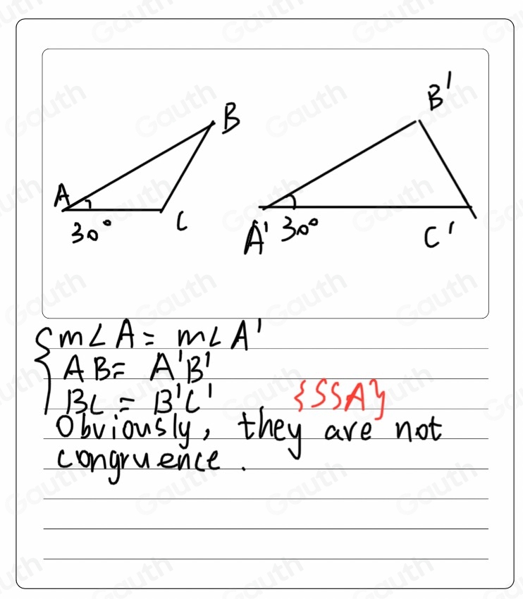 Solved: Determine whether side-side-angle (SSA) is a valid means for ... Solved: Determine whether side-side-angle (SSA) is a valid means for ...