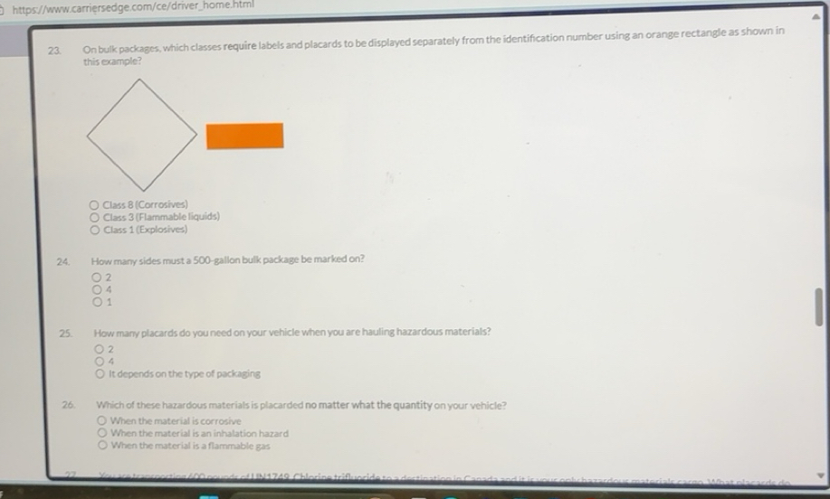 Solved: On bulk packages, which classes require labels and placards to ...