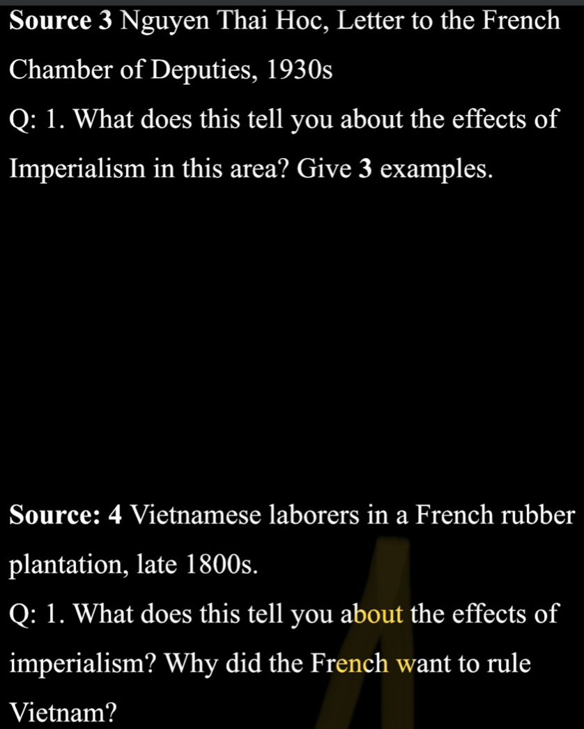 Solved: Source 3 Nguyen Thai Hoc, Letter to the French Chamber of ...