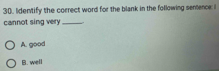 Solved: Identify the correct word for the blank in the following ...