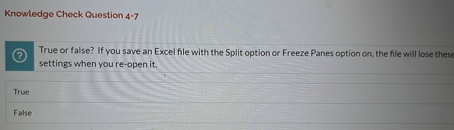 Solved: Knowledge Check Question 4-7 True or false? If you save an ...