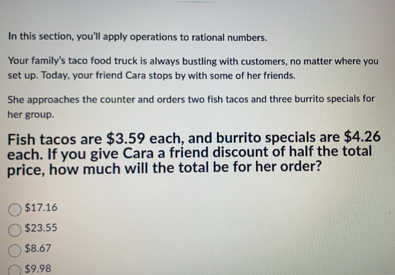 Solved: In this section, you’ll apply operations to rational numbers ...