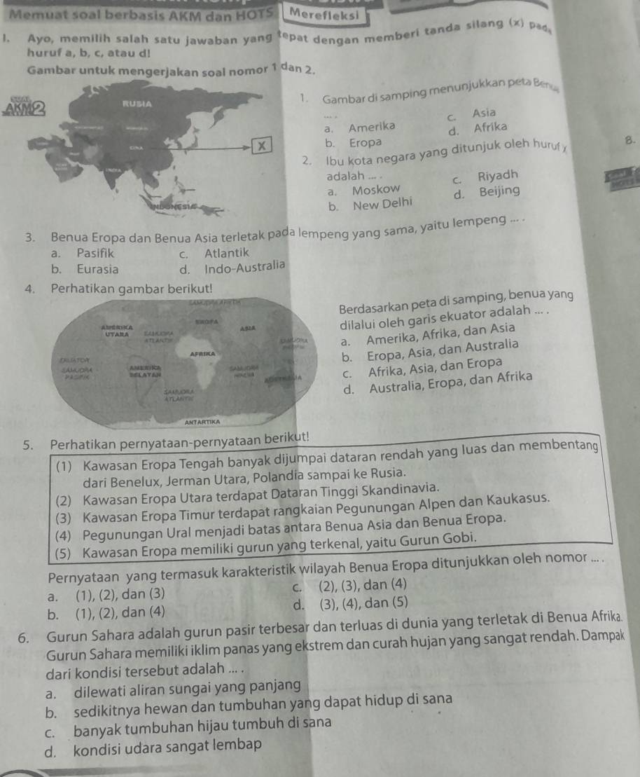 Telah dijawab:Memuat soal berbasis AKM dan HOTS Merefleksi I. Ayo ...