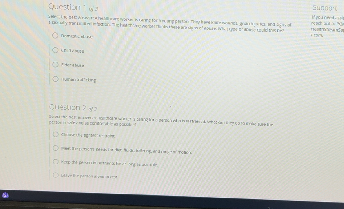 Solved: Support if you need assi Select the best answer: A healthcare ...