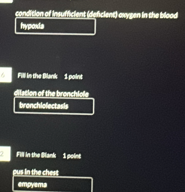 Solved: condition of insufficient (deficient) oxygen in the blood ...