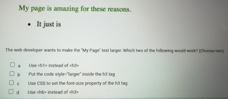 Solved: My page is amazing for these reasons. It just is The web ...