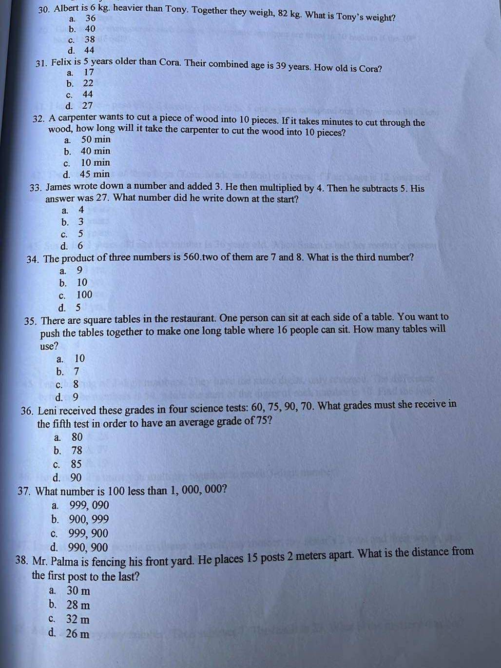 Solved: Albert is 6 kg. heavier than Tony. Together they weigh, 82 kg ...