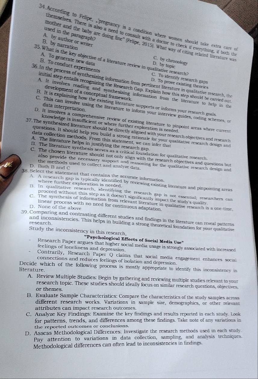 Solved: According to Felipe, pregnancy is a condition where women ...