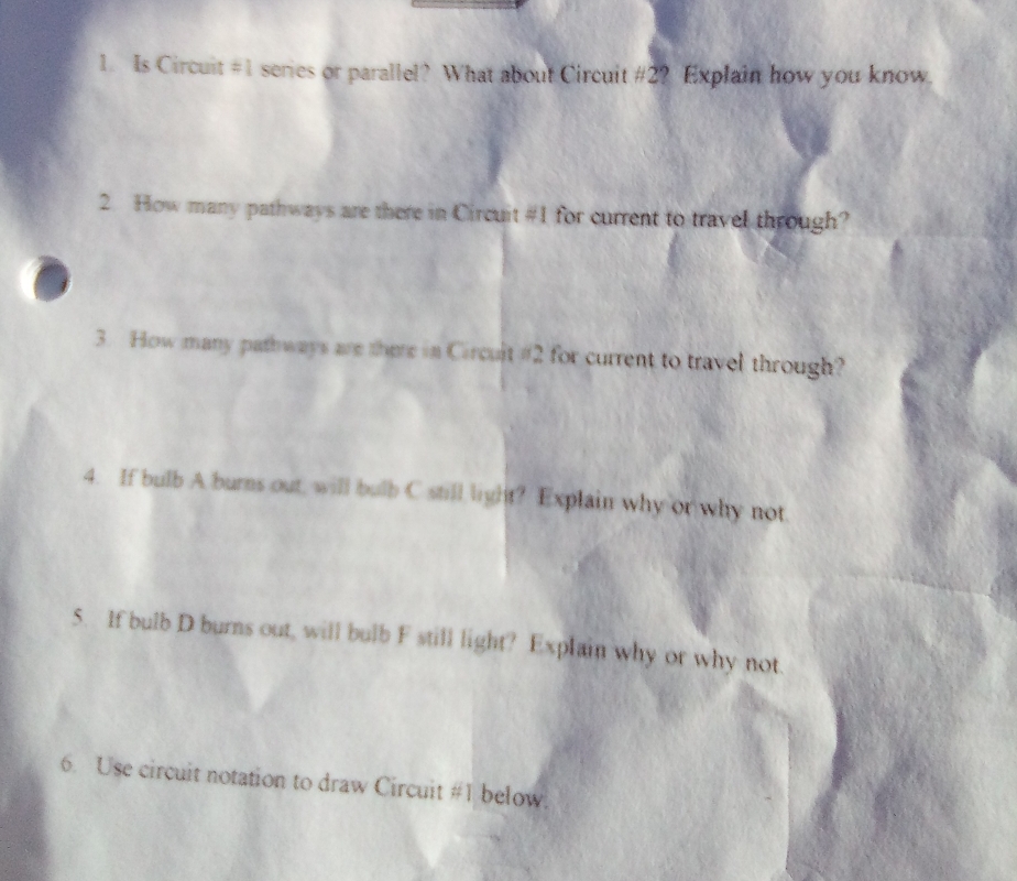 Solved: Is Circuit #1 series or parallel? What about Circuit #2 ...