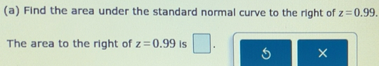 Solved: Find the area under the standard normal curve to the right of z ...
