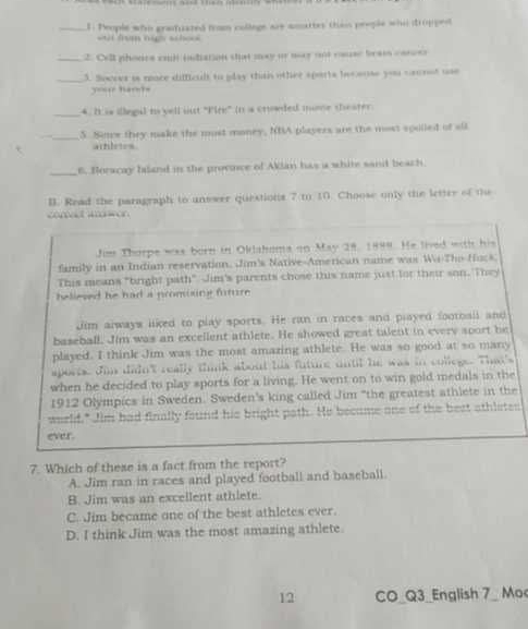 Solved: People who grafuated from collage are amattes this prople whi ...