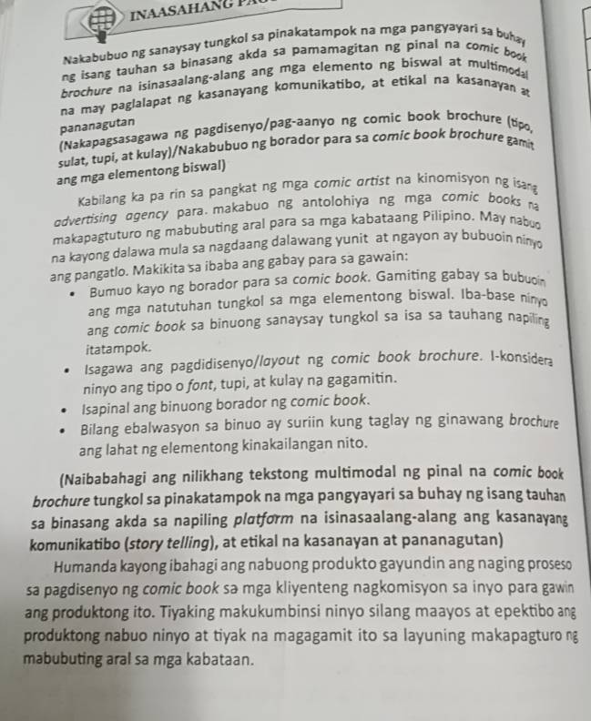 Solved: Nakabubuo ng sanaysay tungkol sa pinakatampok na mga pangyayari ...