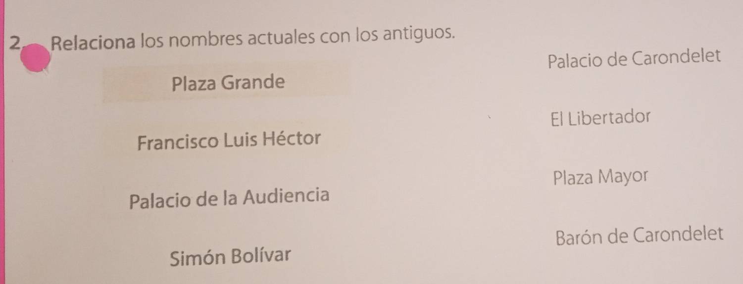 Resuelto:Relaciona los nombres actuales con los antiguos. Palacio de ...