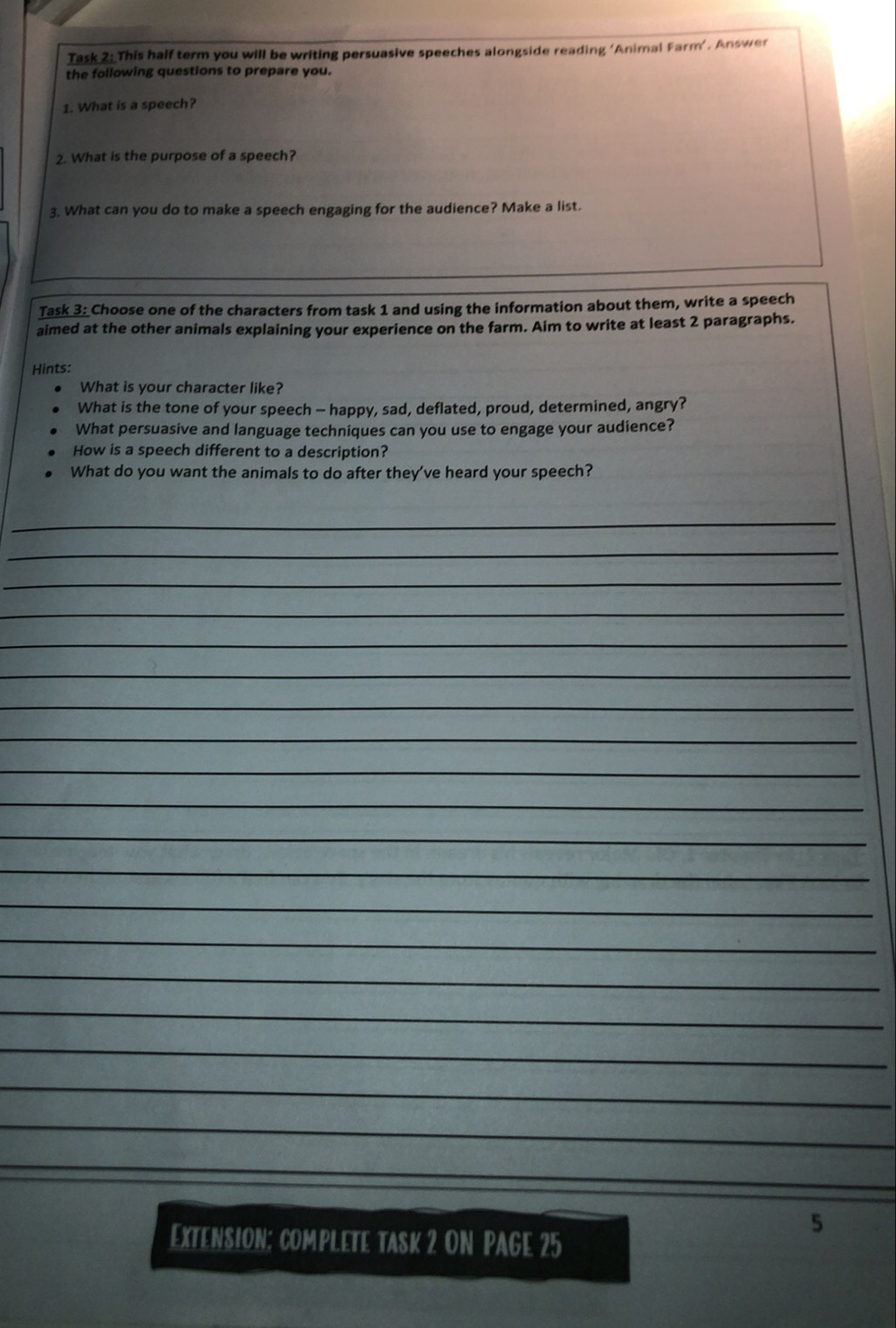 Solved: Task 2: This half term you will be writing persuasive speeches ...