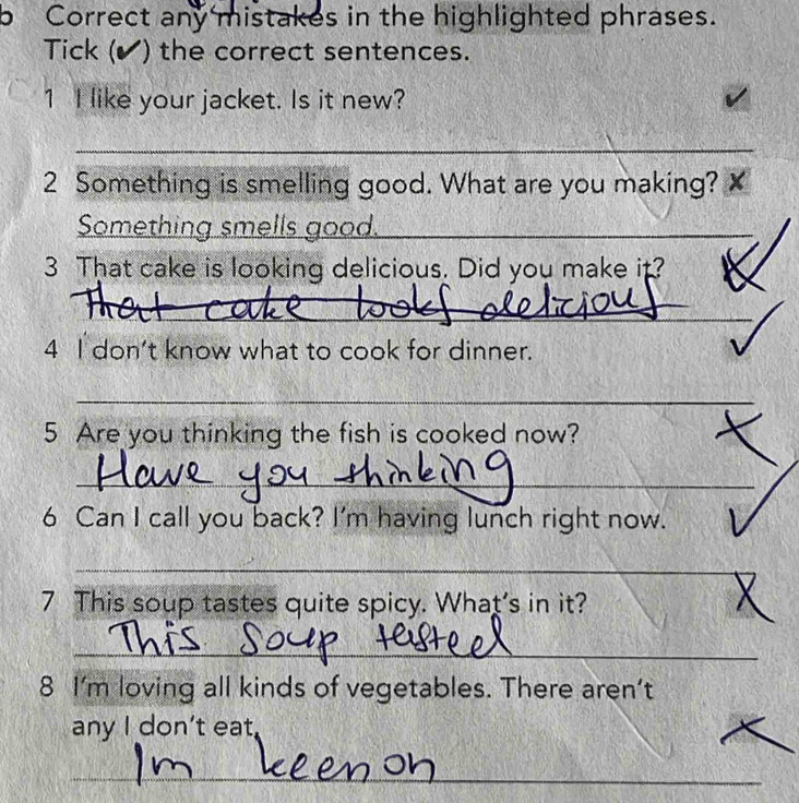 Solved: Correct any mistakes in the highlighted phrases. Tick ( ) the ...