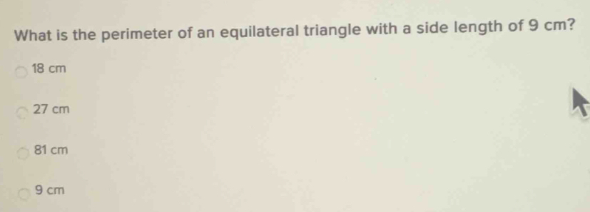 Solved: What is the perimeter of an equilateral triangle with a side ...