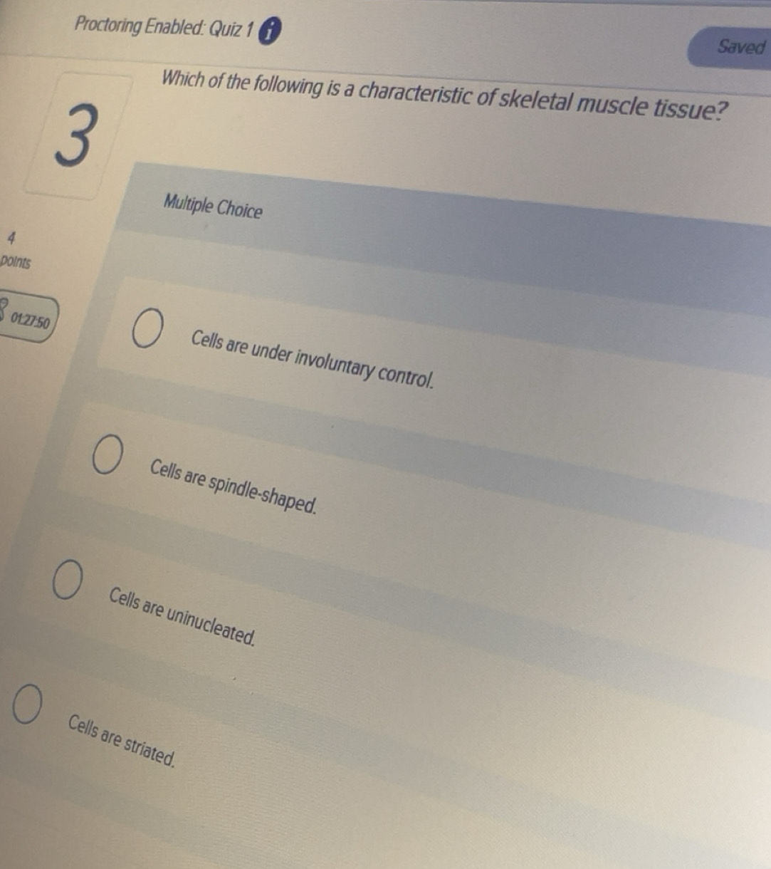 Solved: Proctoring Enabled: Quiz 1 Saved Which of the following is a ...