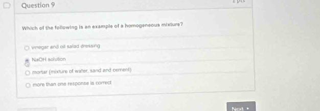 Solved: Which of the following is an example of a homogeneous mixture ...