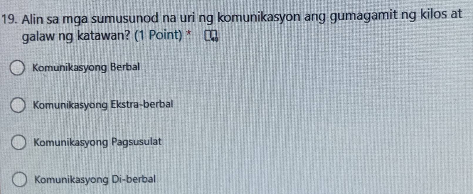Solved: Alin sa mga sumusunod na uri ng komunikasyon ang gumagamit ng ...
