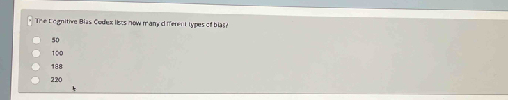 Solved: The Cognitive Bias Codex lists how many different types of bias ...