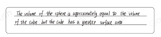 Solved: Compare the volume and surface area of a sphere with a radius ...