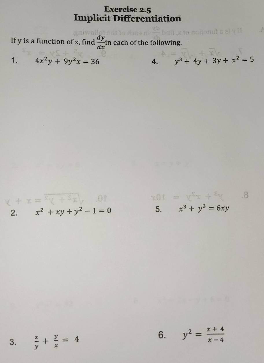 Solved: Implicit Differentiation If y is a function of x, find dy/dx in ...