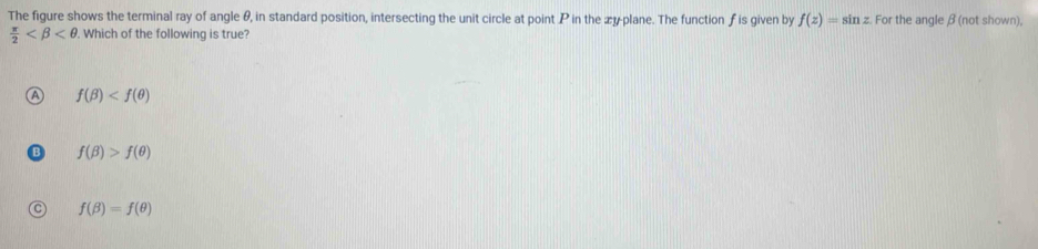 Solved: The figure shows the terminal ray of angle θ, in standard ...