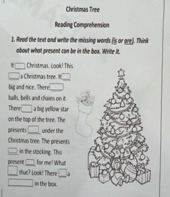 Resuelto:Christmas Tree Reading Comprehension 1. Read the text and ...
