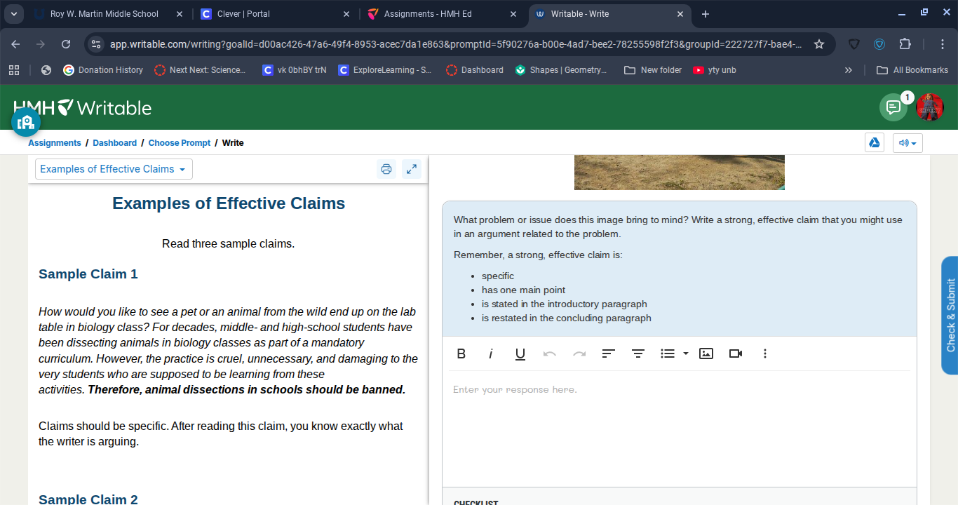 Solved: Roy W. Martin Middle School Clever | Portal Assignments - HMH ...