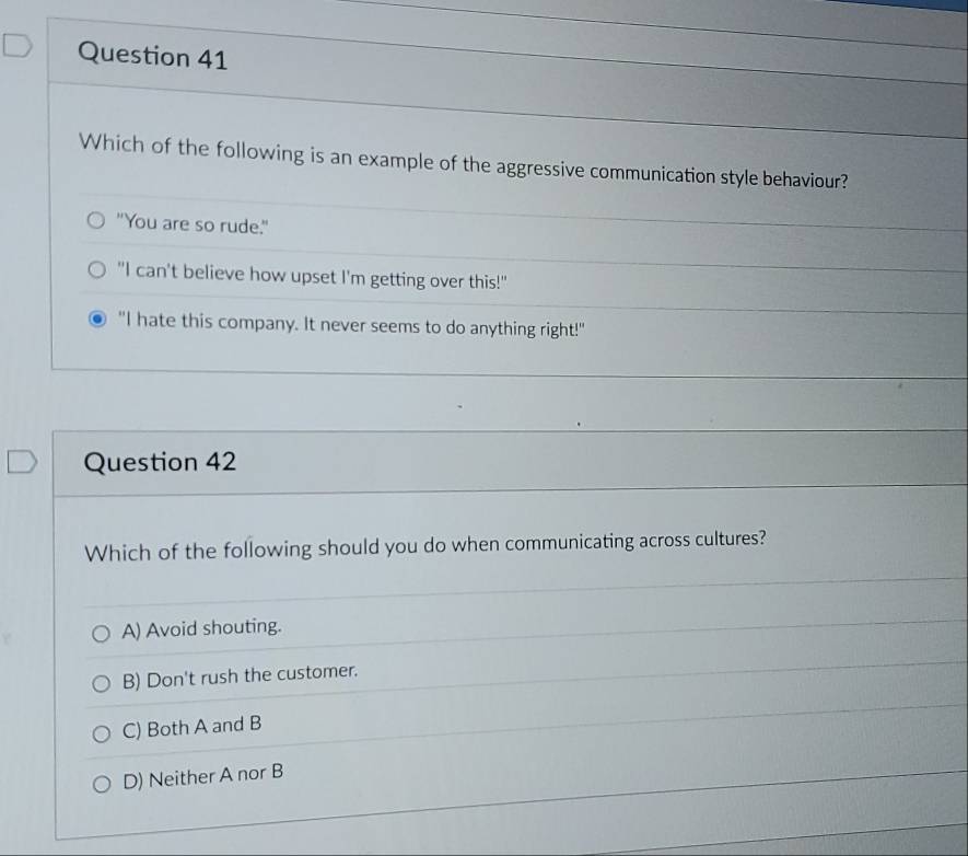 Solved: Which of the following is an example of the aggressive ...