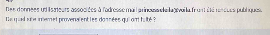 Solved: Des données utilisateurs associées à l'adresse mail ...