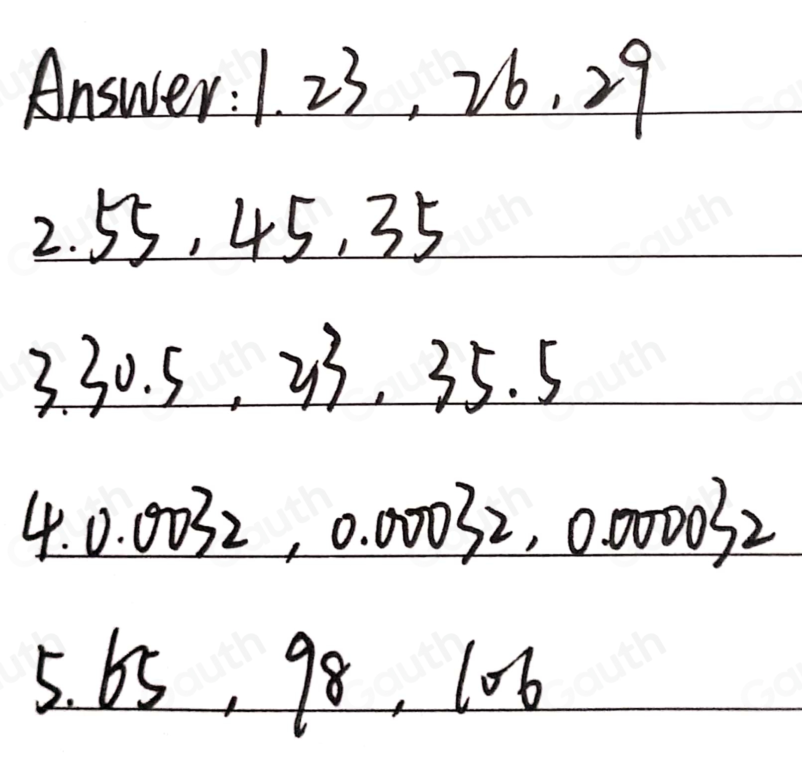 Solved: Use inductive reasoning to guess the next three terms in the ...