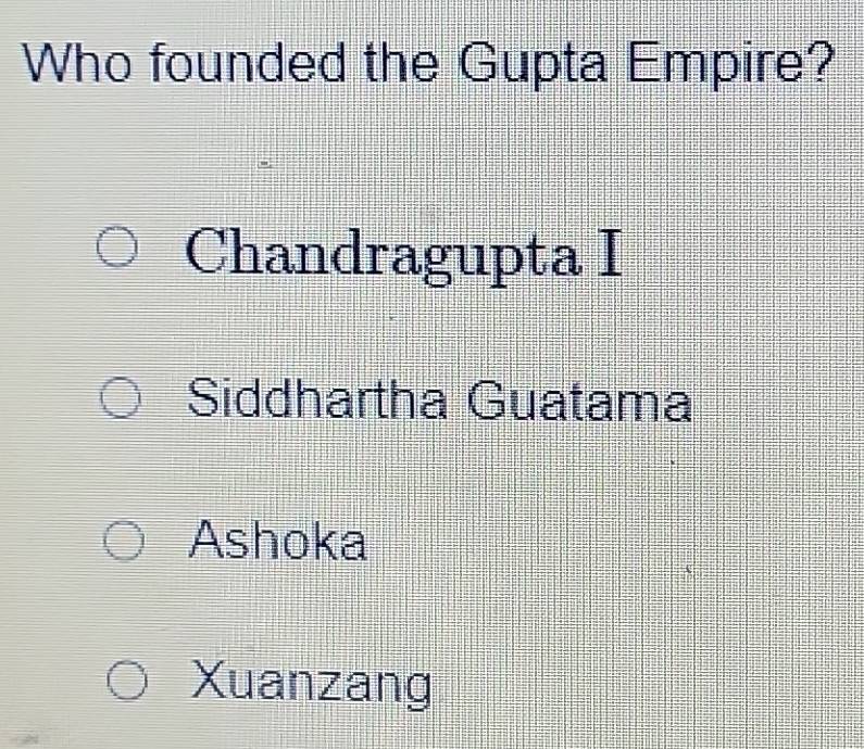 Solved: Who founded the Gupta Empire? Chandragupta I Siddhartha Guatama ...