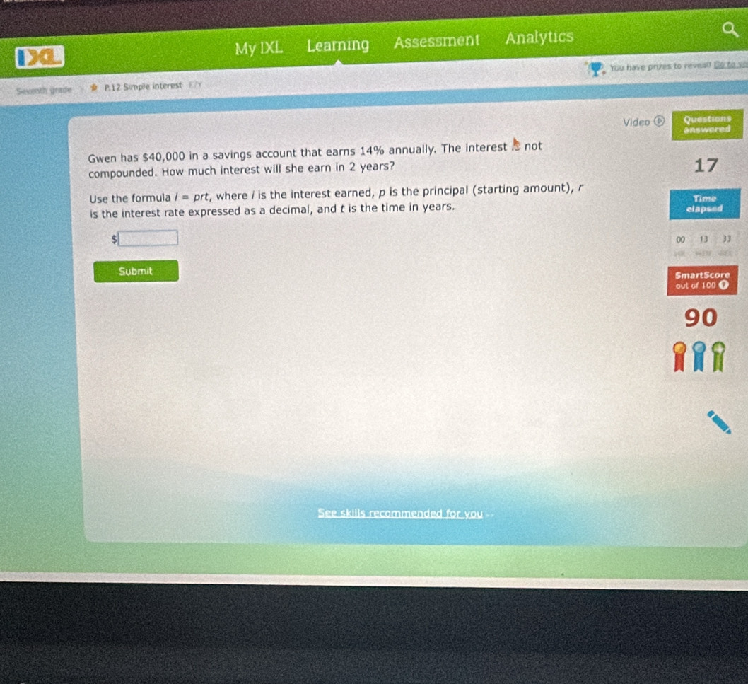 Solved: Learning Assessment Analytics My IXL You have prives to reveal ...